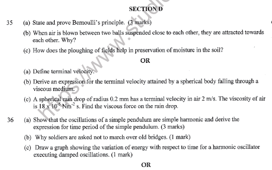 CBSE Class 11 Physics Sample Paper Set K Solved